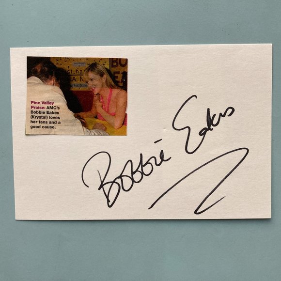 Autograph | Other | Bobbie Eakes Signed Index Card 4x6 Krystal Carey On All My Children Soap ...